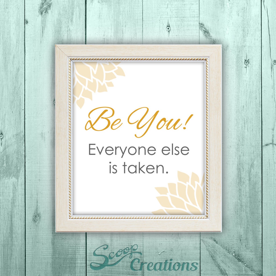 Motivational Typography Wall Art Decor, Printable Illustration ...
