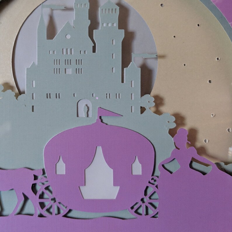 Cinderella Paper Art Lightbox - Princess Cinderella Castle and Horse ...