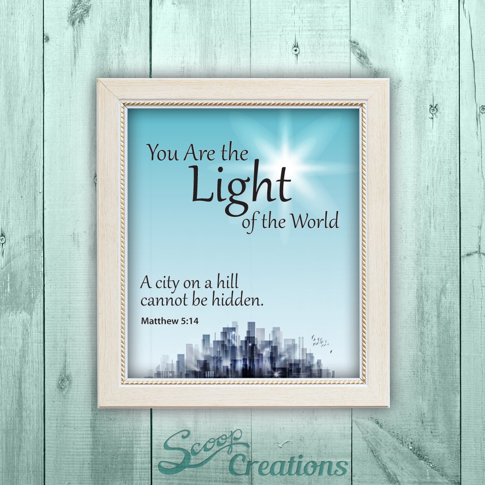 You Are the Light of the World, Printable Bible Verse Art, Christian ...
