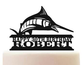 Marlin Sport Fishing 2D Fondant Edible Cake Side Toppers - Etsy