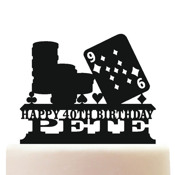 Playing Card Cake Topper - Etsy