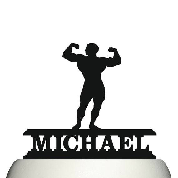 Personalised Acrylic Male Bodybuilder Birthday Cake Topper - Etsy