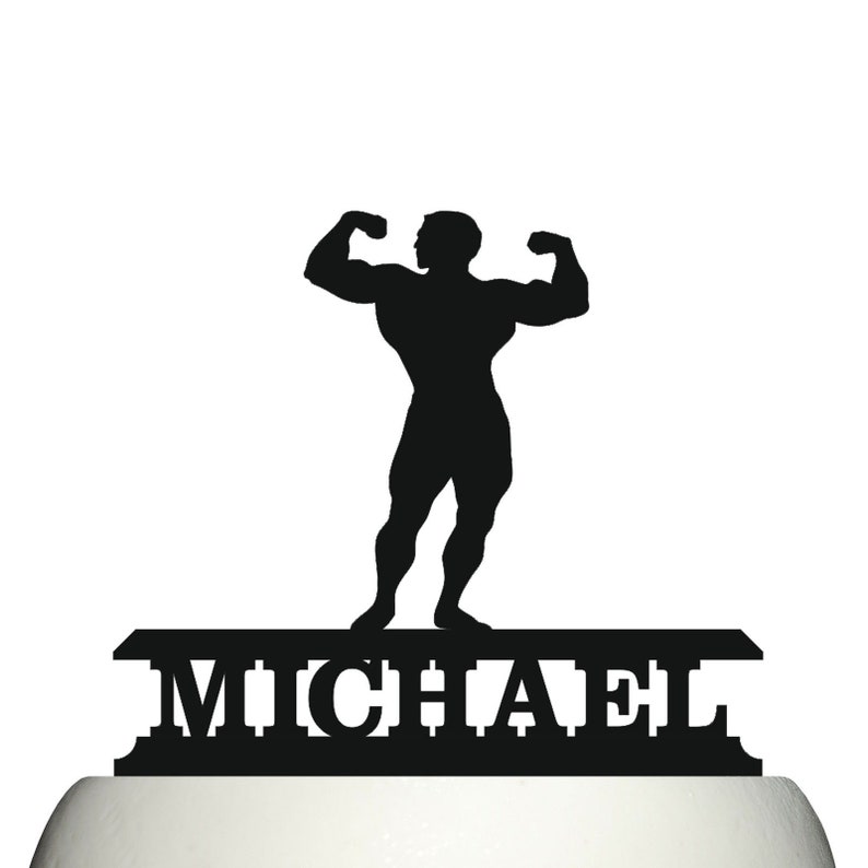 Personalised Acrylic Male Bodybuilder Birthday Cake Topper - Etsy