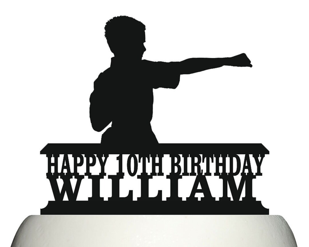 Personalised Acrylic Boy Martial Arts Kickboxing Karate Judo Birthday ...