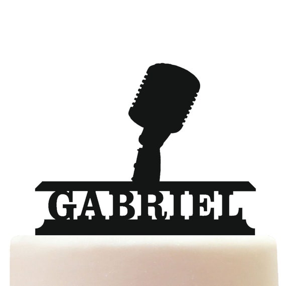 Acrylic Retro Microphone Cake Topper | Etsy