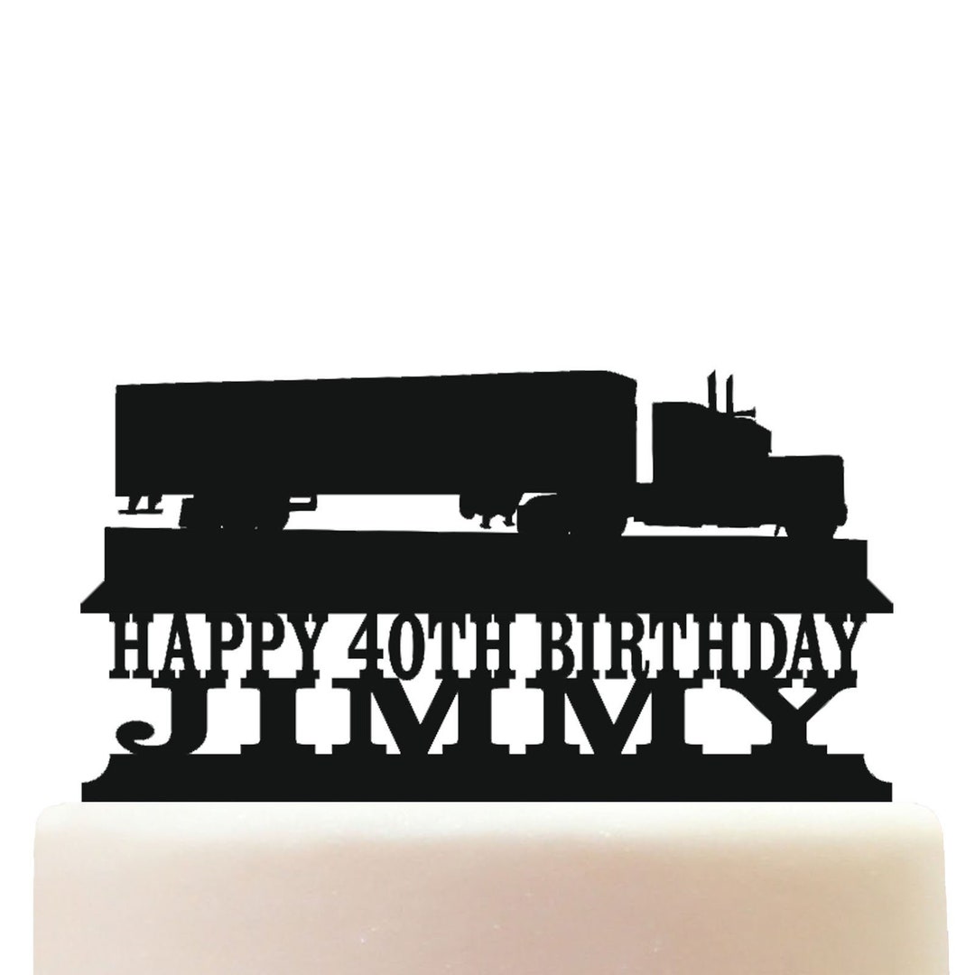 Personalised Acrylic American Truck Driver Birthday Cake Topper ...