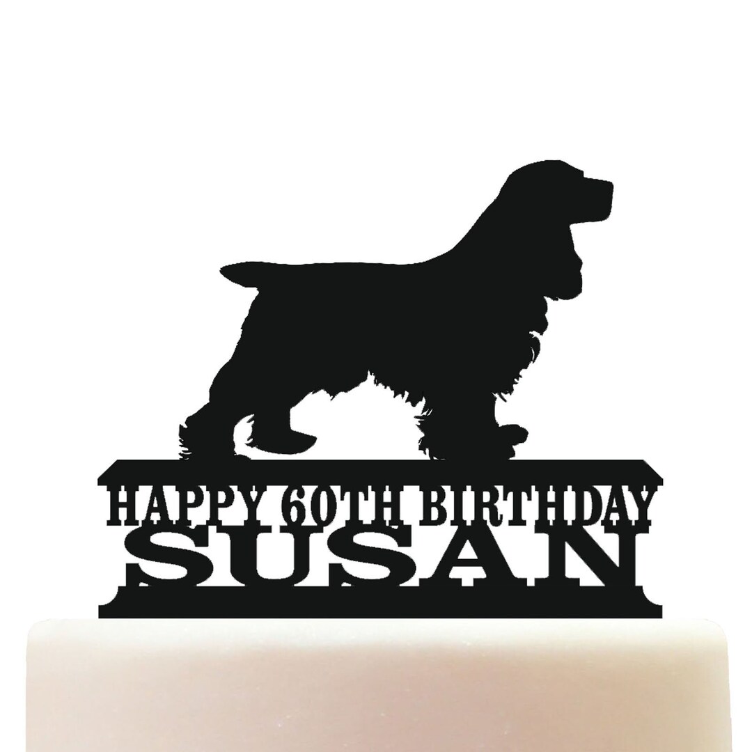 Personalised Acrylic Spaniel Pet Dog Cake Topper Decoration - Etsy