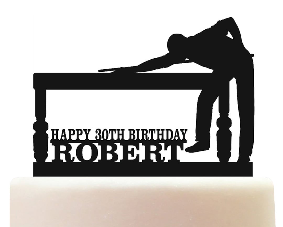 Personalised Acrylic Billiards & Snooker Table Birthday Cake Topper ...