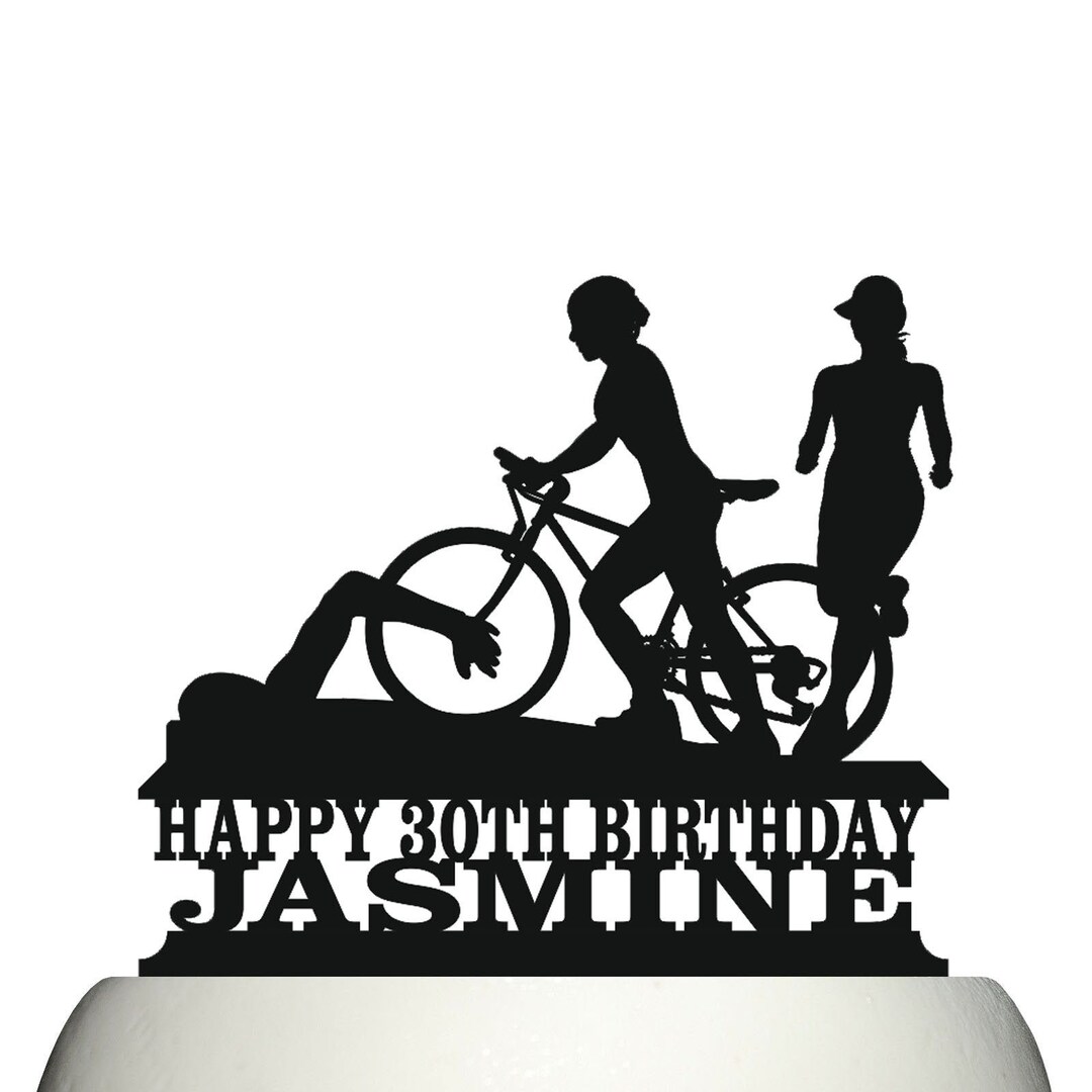 Personalised Acrylic Womens Triathlon Endurance Races Birthday Cake ...