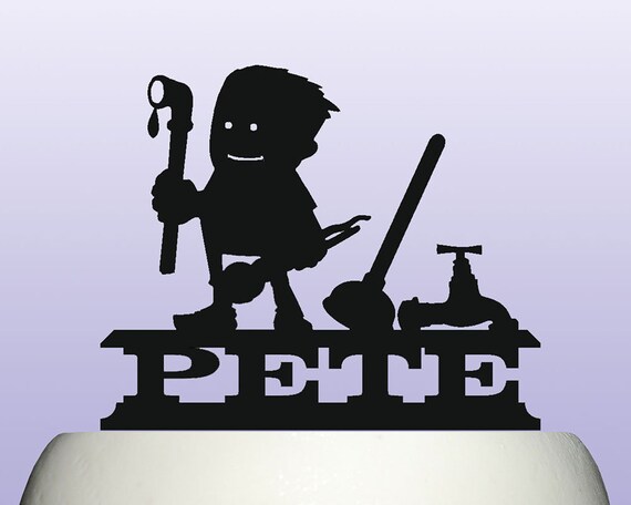 Personalised Acrylic Plumbing Birthday Cake Topper Decoration | Etsy