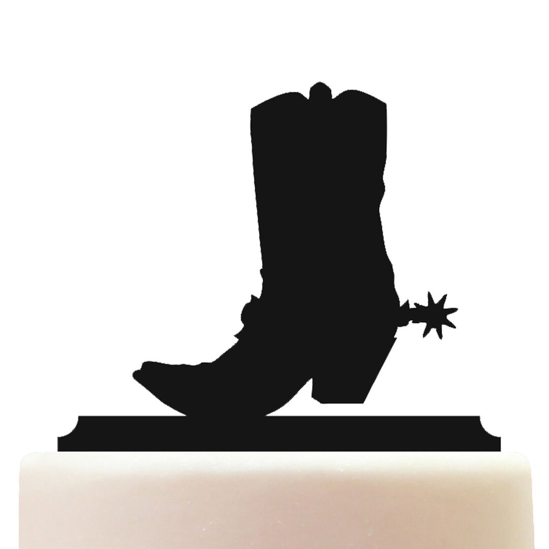 Acrylic Cowboy Boot Western Theme Cake Topper Decoration - Etsy