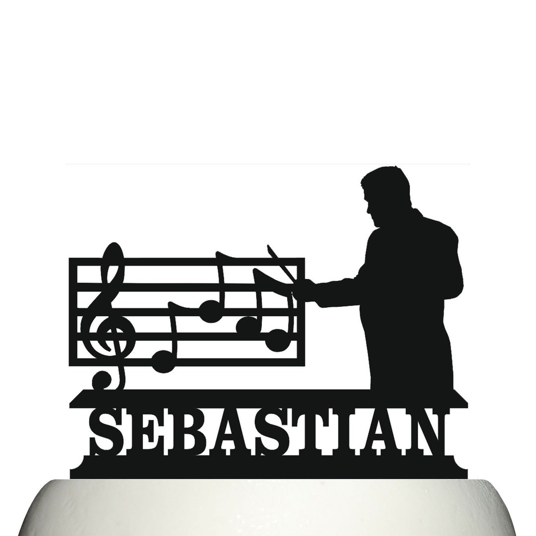 Personalised Acrylic Classical Music Conductor Orchestral Cake Topper ...