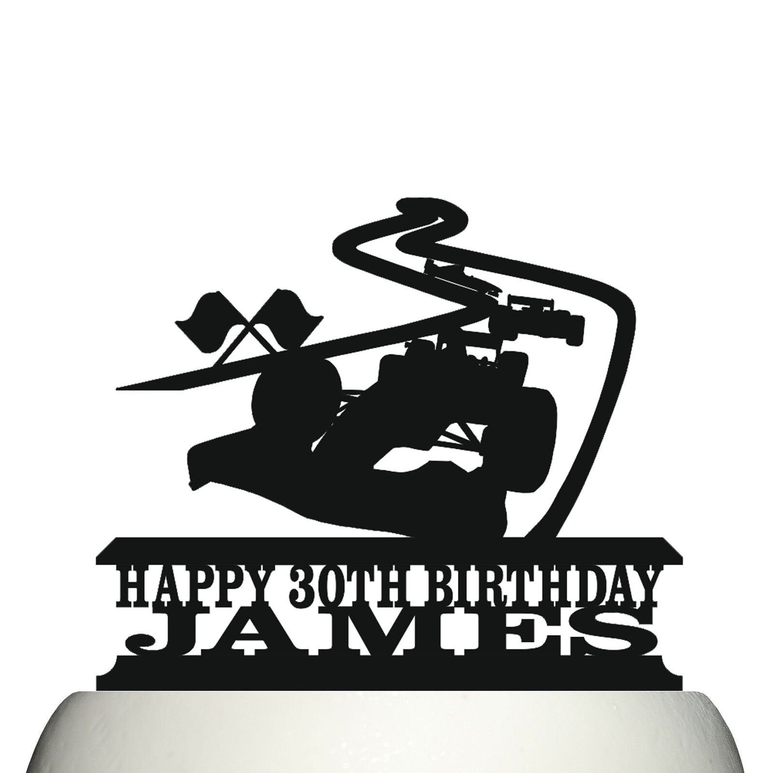 Personalised Acrylic Motor Racing Circuit Birthday Cake Topper - Etsy