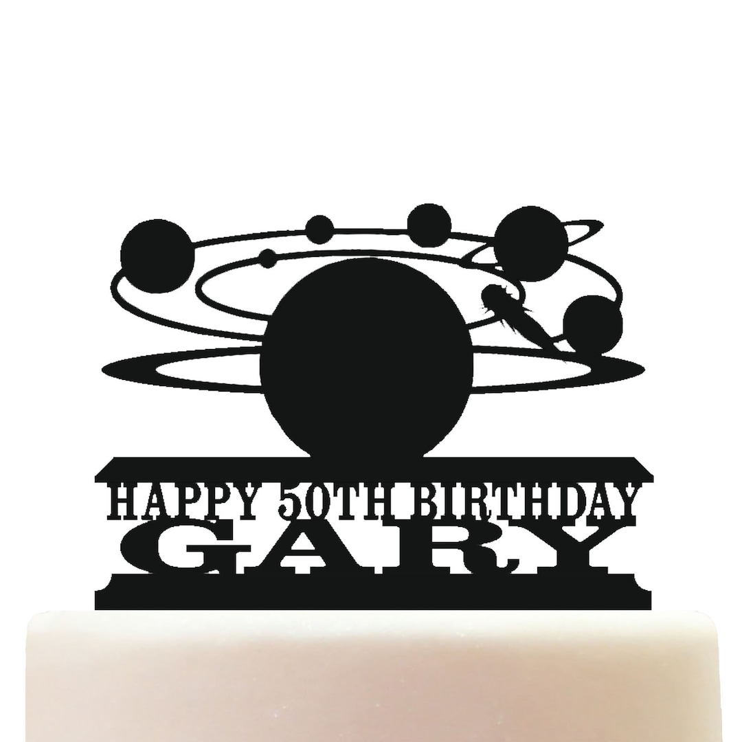 Personalised Acrylic Solar System Galaxy Cake Topper Decoration - Etsy