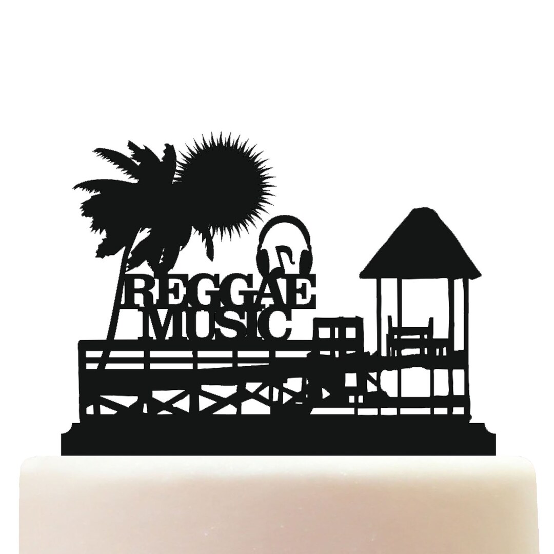 Acrylic Reggae Themed Musical Island Tropical Birthday Cake Topper ...