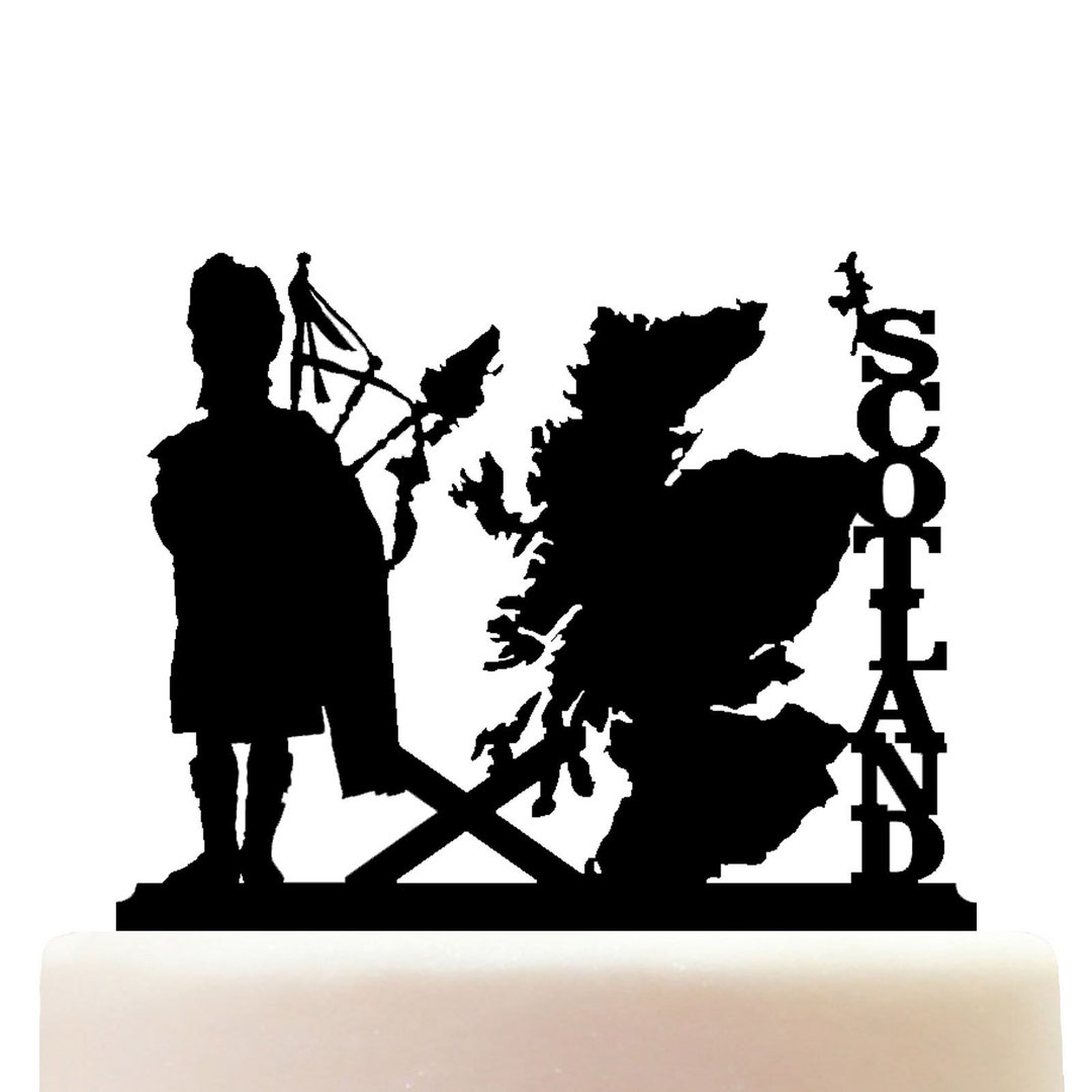 Acrylic Scottish Theme Cake Topper Decoration Country Map & - Etsy