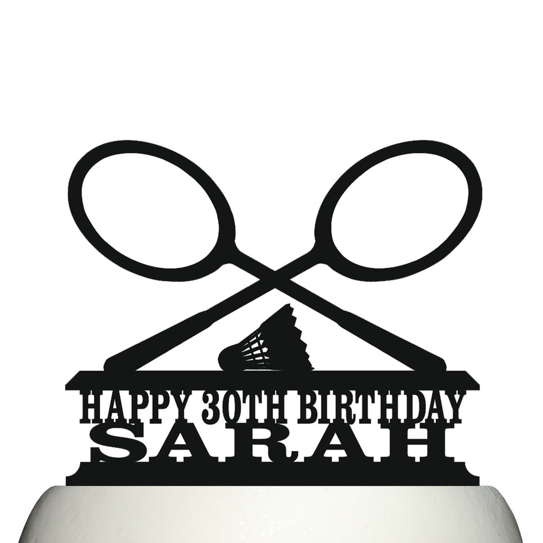 Personalised Acrylic Badminton Rackets & Shuttlecock Birthday - Etsy