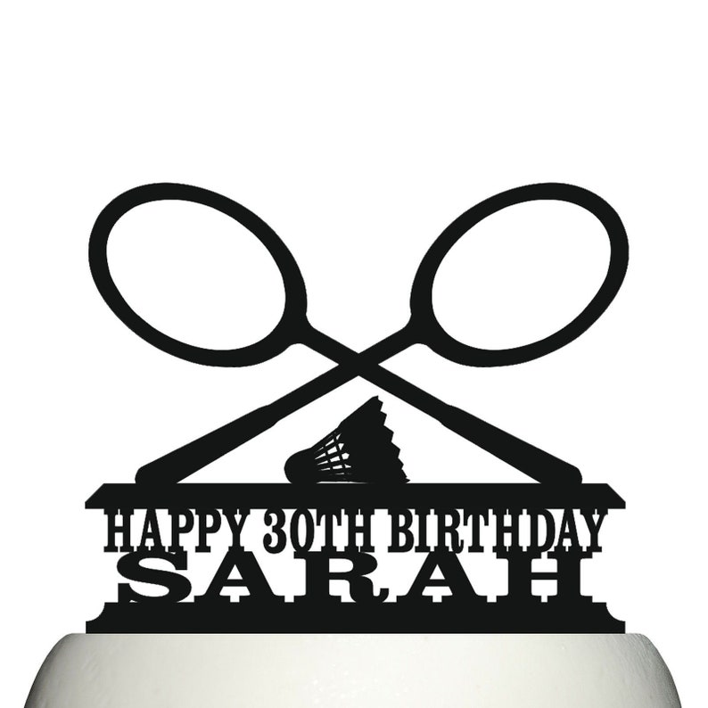 Personalised Acrylic Badminton Rackets & Shuttlecock Birthday | Etsy
