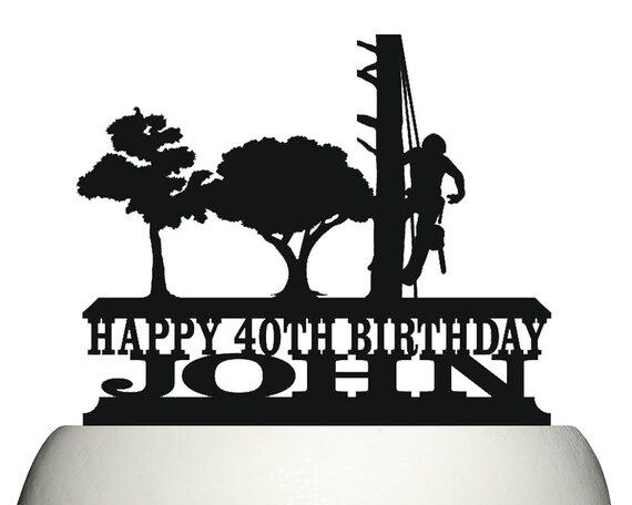 Personalised Acrylic Lumberjack Tree Surgeon Birthday Cake | Etsy