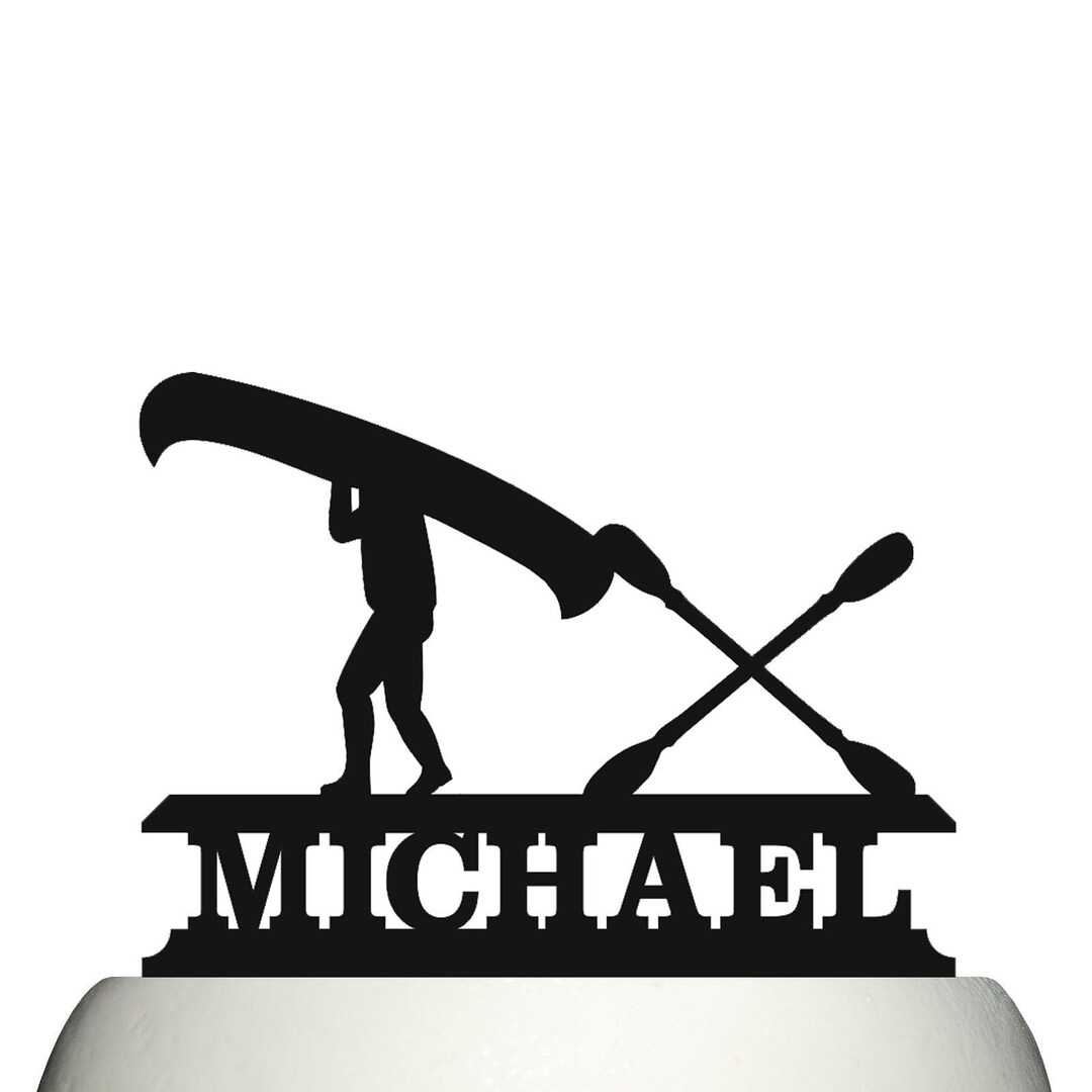Personalised Acrylic Canoeing & Kayaking Birthday Cake Topper ...
