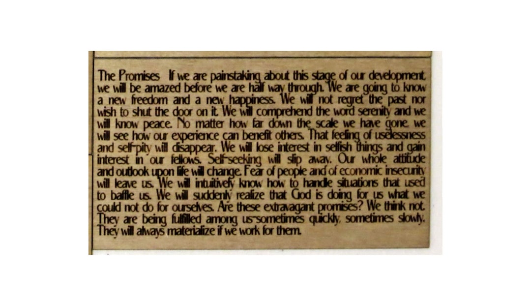 AA 9th Step Promises Card Laser Engraved Plywood - Etsy