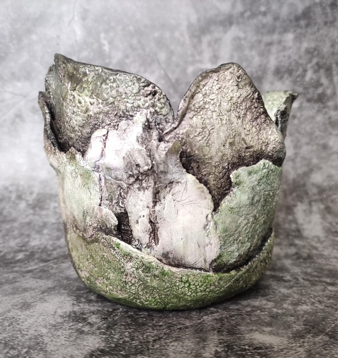 Textured Clay Art Vase, Inspired by Moss and Lichen on Stone - Etsy