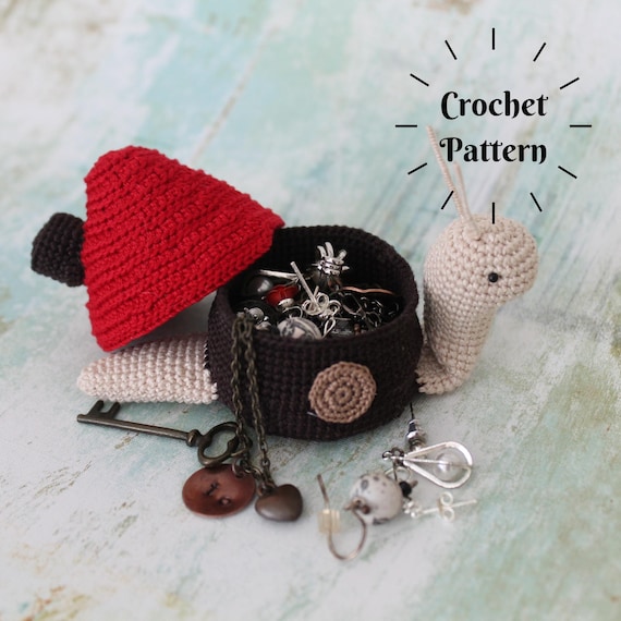PATTERN: Crochet Snail Box Crochet Snail Snail Ring Box | Etsy UK