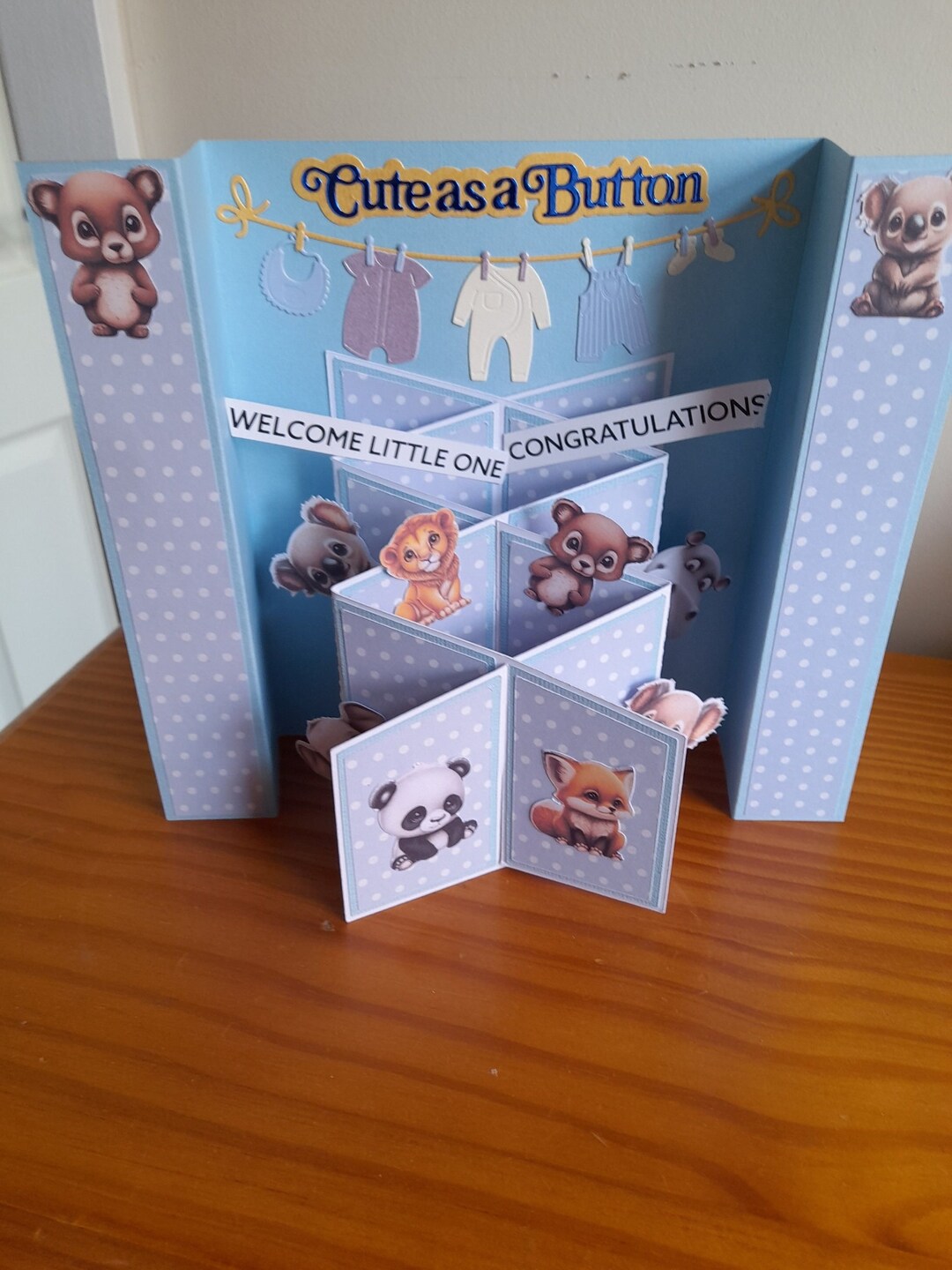 Fold Back Cascade Cute as a Button Baby Card. - Etsy UK