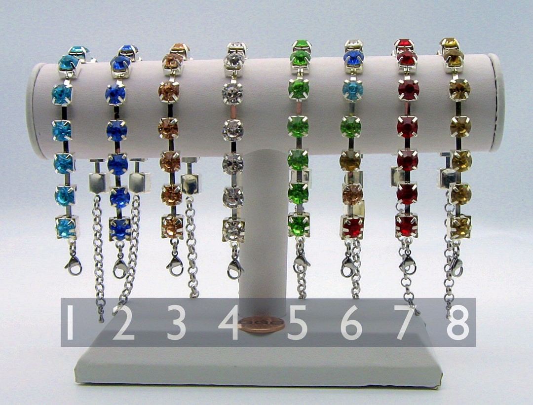 Silver Rhinestone Crystal, Cupchain, Cup Chain Adjustable Bracelets ...