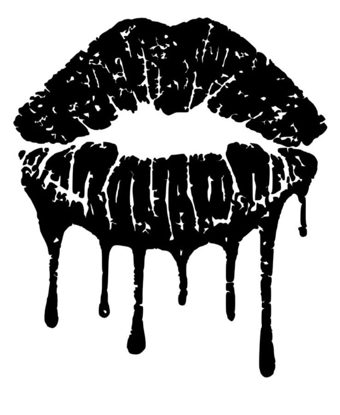 Dripping Lip Decal Etsy