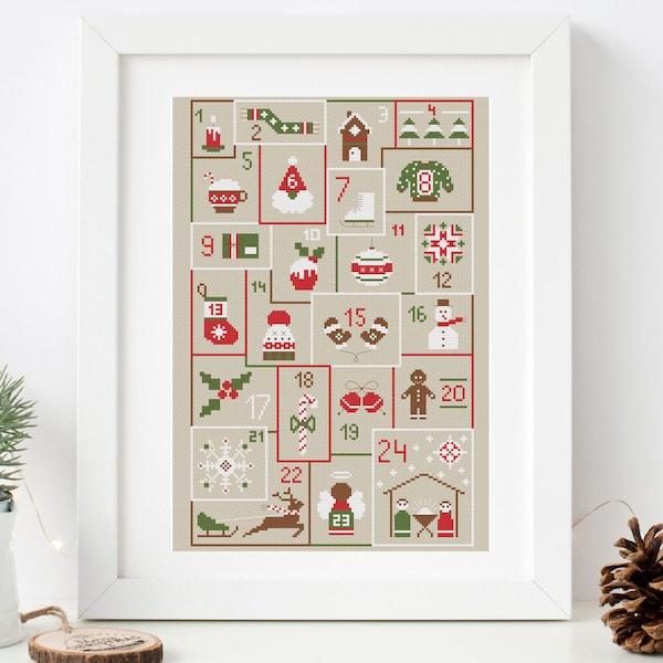 Advent Calendar Cross Stitch Pattern - Etsy