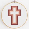 Flowers and Cross Cross Stitch Pattern, Religious Modern Decoration ...