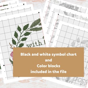 Christian Cross Stitch Pattern, Bible Verse Modern Embroidery, Floral ...