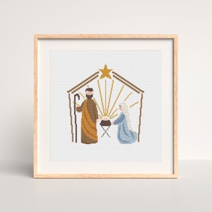 Nativity Scene Cross Stitch PDF Pattern, Traditional Jesus Birth Embroidery, Christmas DIY Craft ...