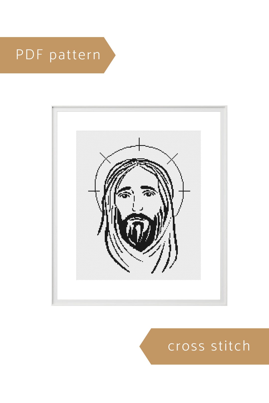 Religious Cross Stitch PDF Pattern, Jesus Christ Cross Embroidery ...