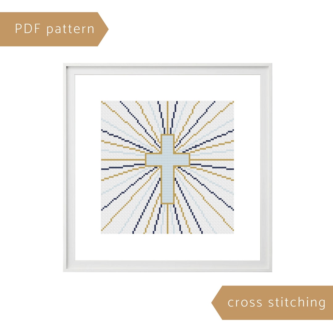 Christian Cross Stitch Pattern, the Cross Religious Embroidery, Counted ...