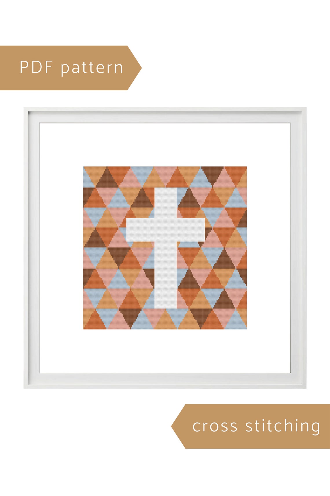 Jesus Cross Cross Stitch Pattern, Christian Embroidery Pattern, Retro ...