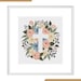 Religious Cross Stitch Pattern, Jesus Christ Cross in Flowers ...