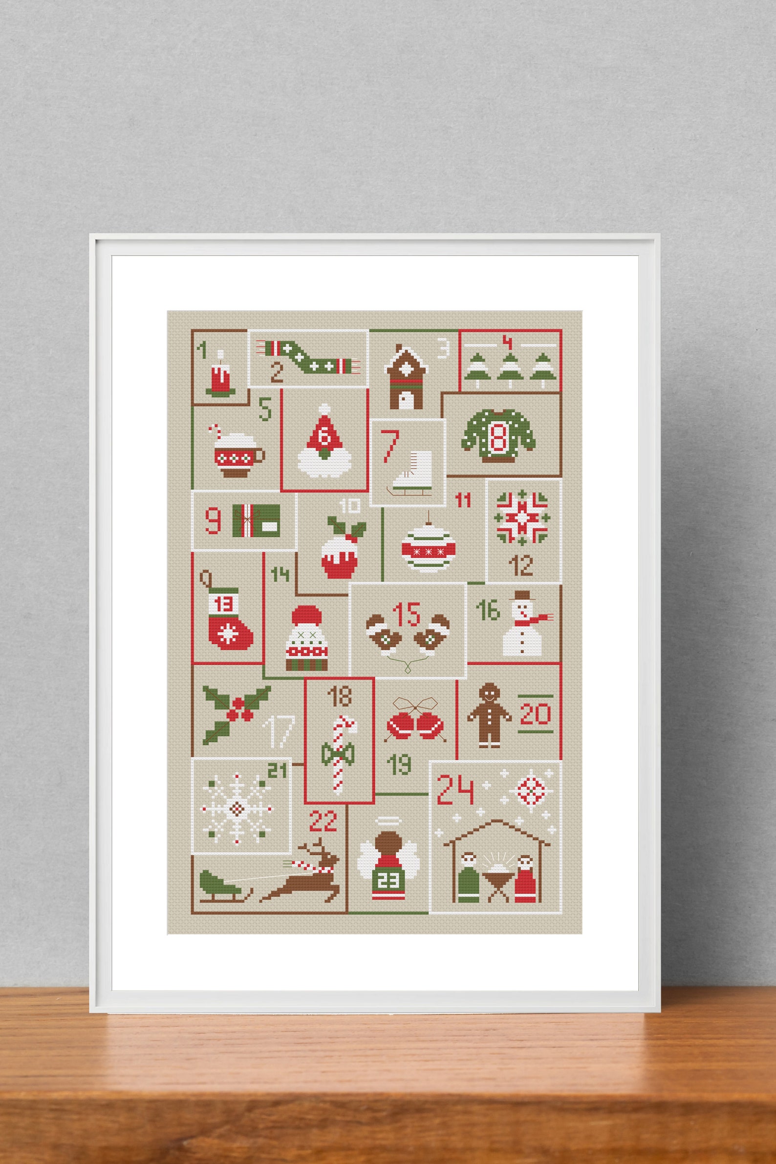 Advent Calendar Cross Stitch Pattern Christmas Catholic DIY - Etsy