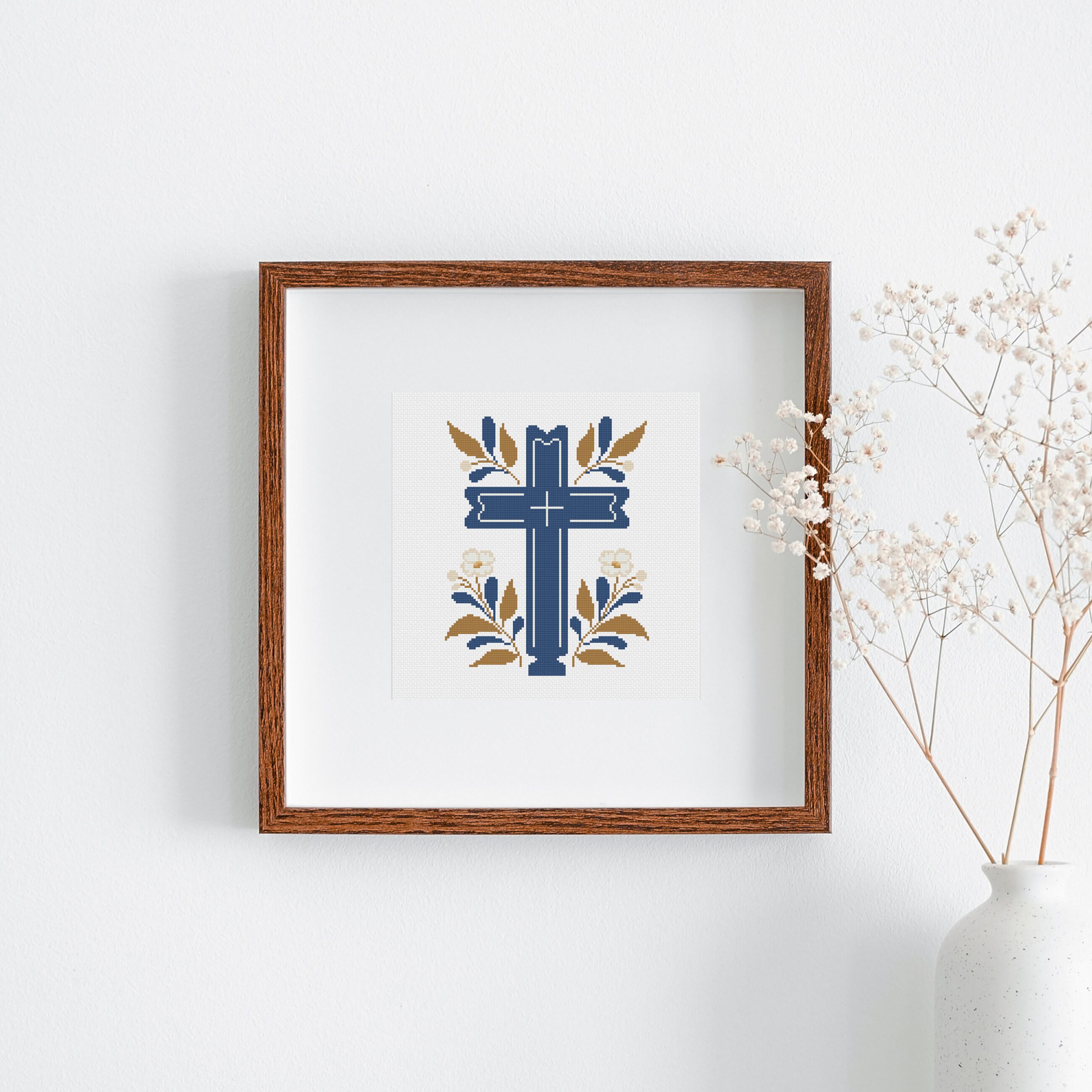 Religious Cross Stitch PDF Pattern, Folk Style Symmetrical Wall Art ...