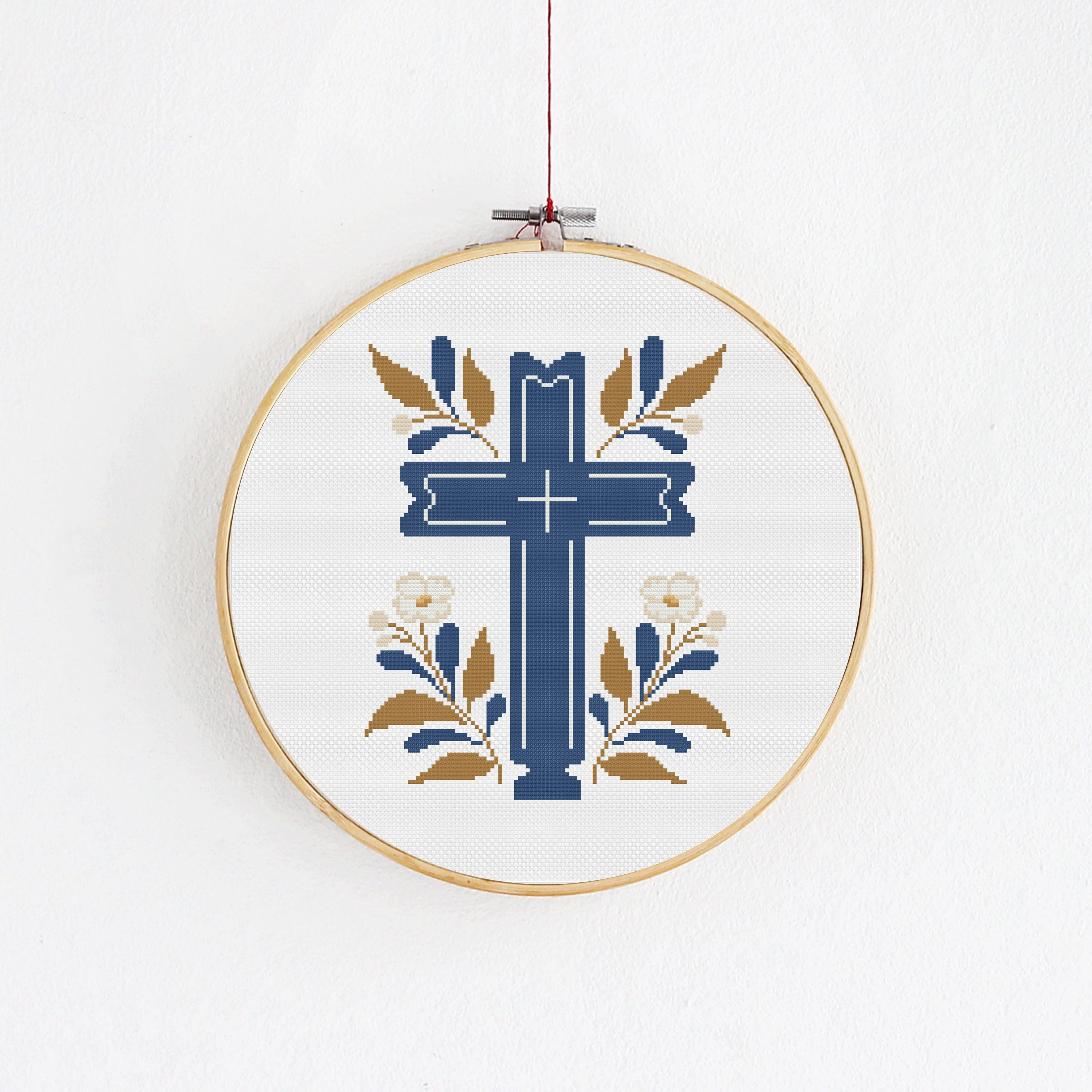 Religious Cross Stitch PDF Pattern, Folk Style Symmetrical Wall Art ...