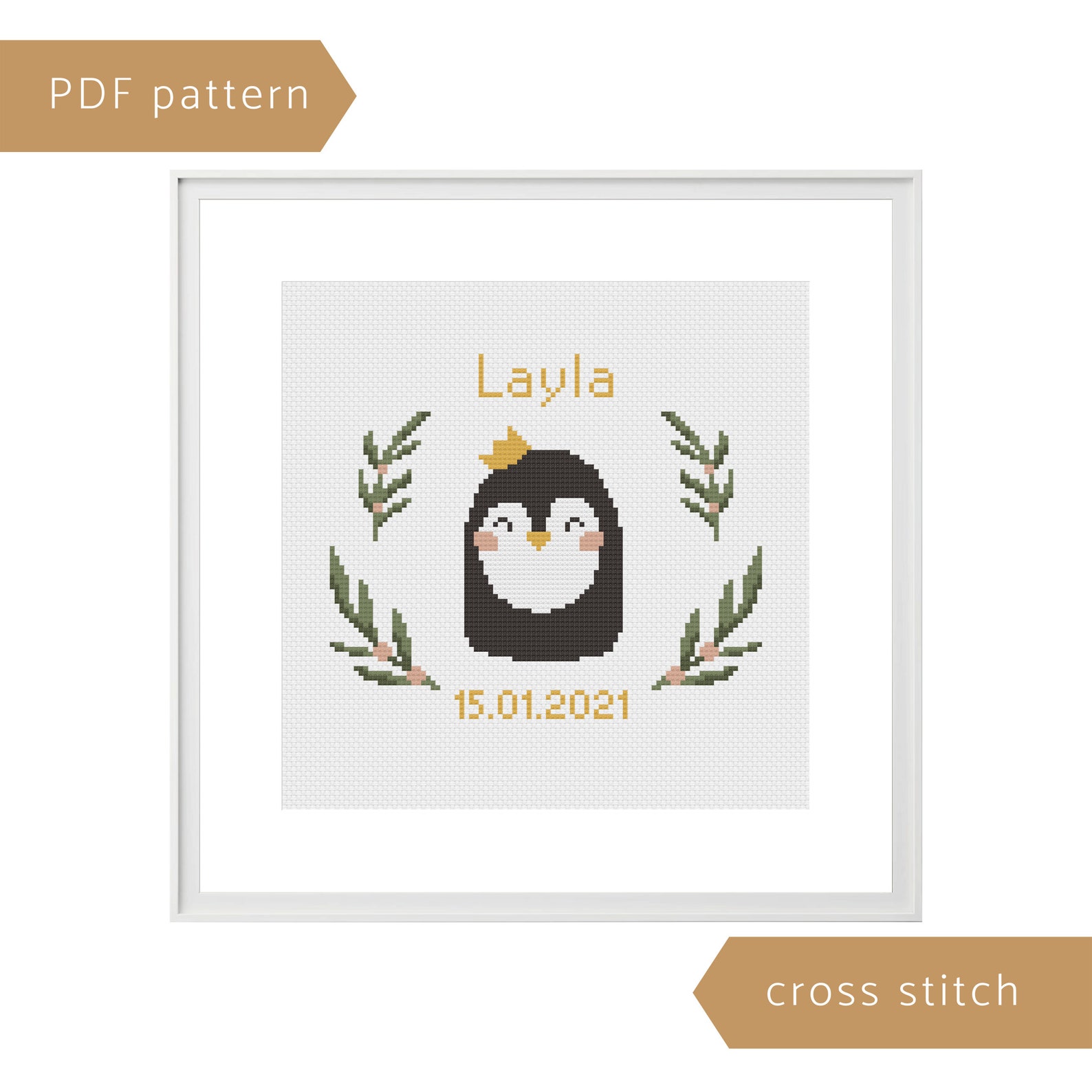 Counted Cross Stitch Pattern Baby Birth Announcement Sweet | Etsy