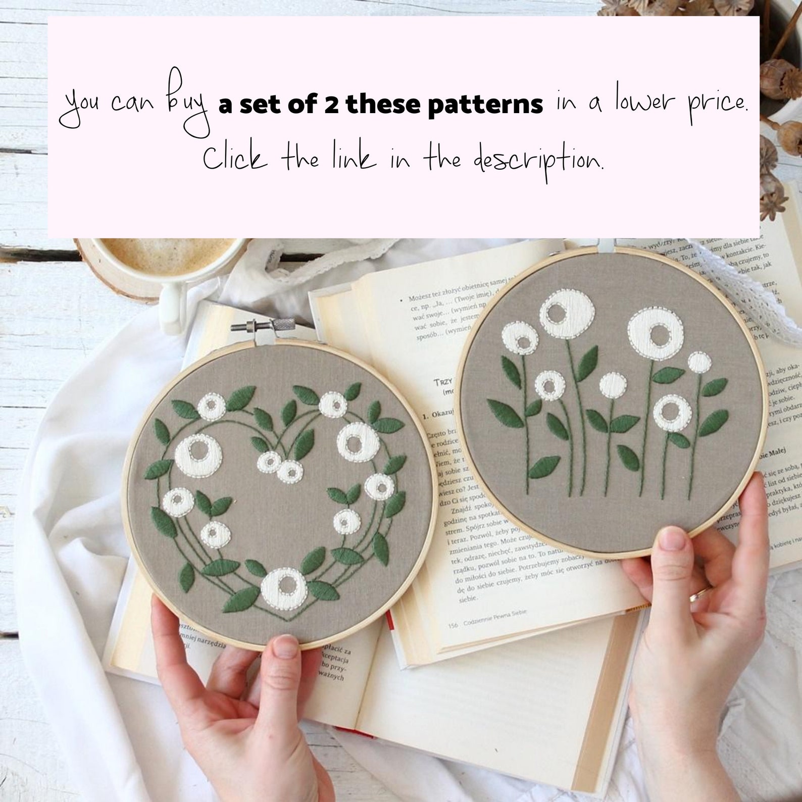 White Flower Pdf Pattern Hand Embroidery PDF Diy Floral - Etsy