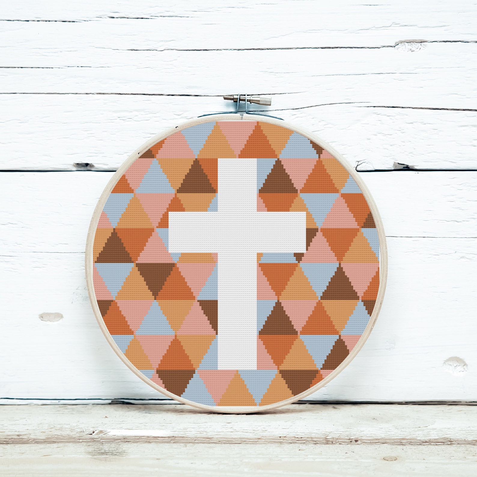 Jesus Cross Cross Stitch Pattern, Christian Embroidery Pattern, Retro ...