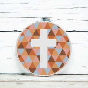 Jesus Cross Cross Stitch Pattern, Christian Embroidery Pattern, Retro ...