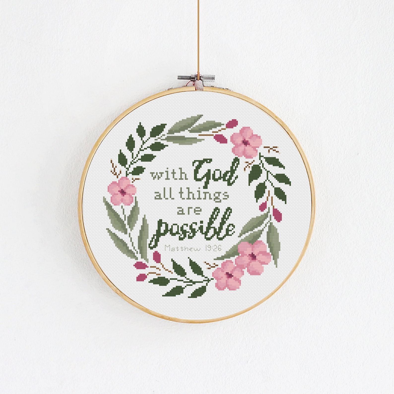 Christian Cross Stitch Pattern Bible Verse Modern Embroidery | Etsy