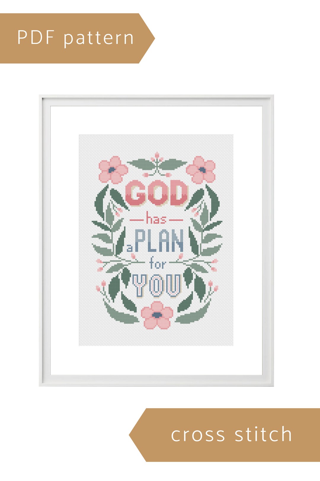 Religious Cross Stitch PDF Pattern, God Has a Plan for You, Bible ...