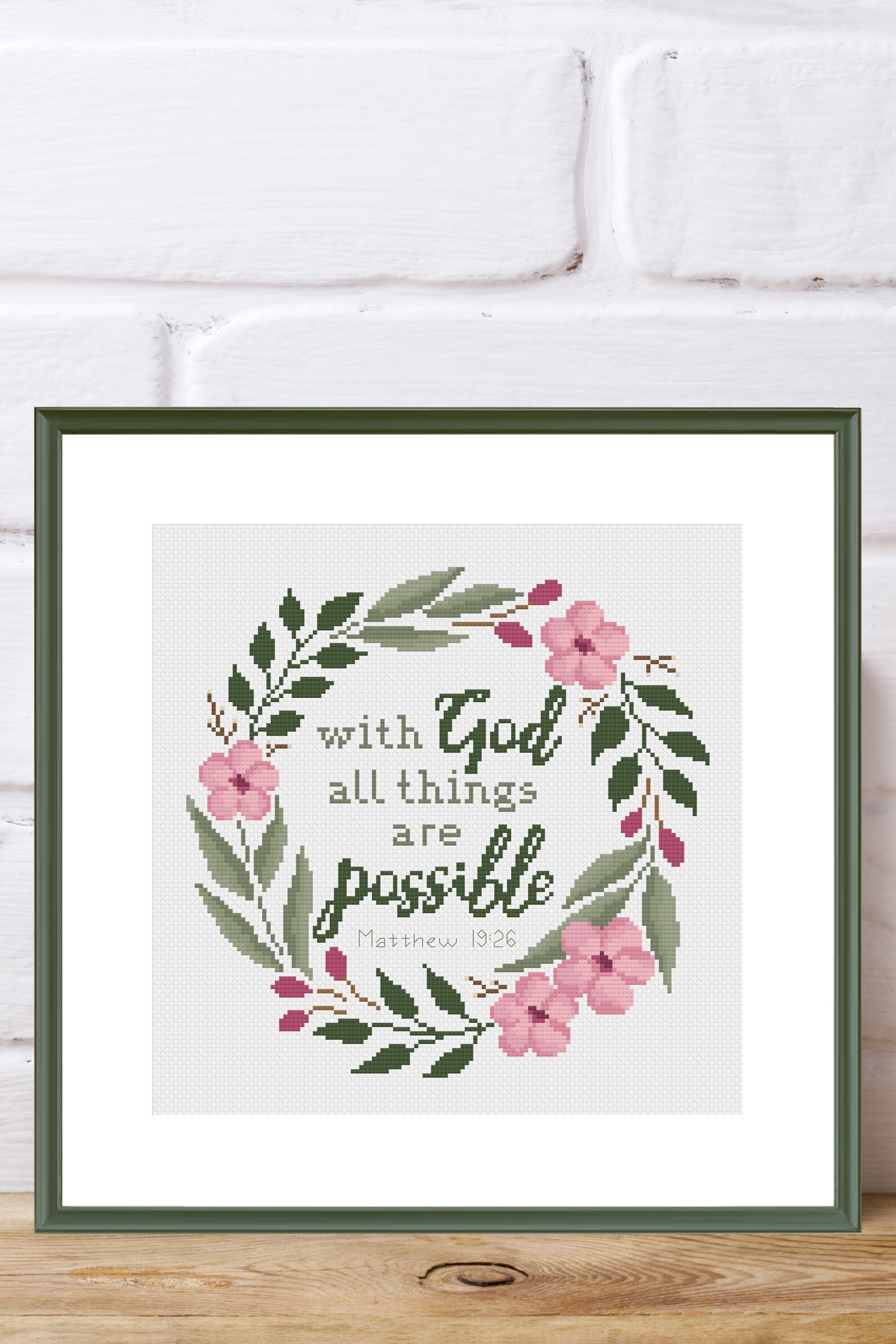 Christian Cross Stitch Pattern Bible Verse Modern Embroidery | Etsy