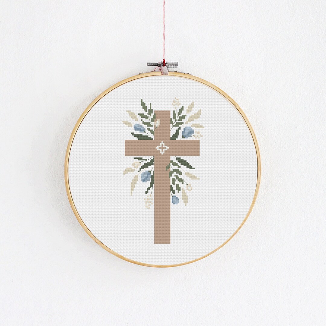 Small Religious Cross Stitch Pattern, Delicate DIY Craft, Cross With ...