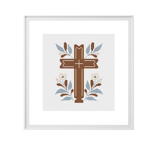 Crucifix Cross Stitch PDF Pattern, Folk Style Symmetrical Art, Catholic ...